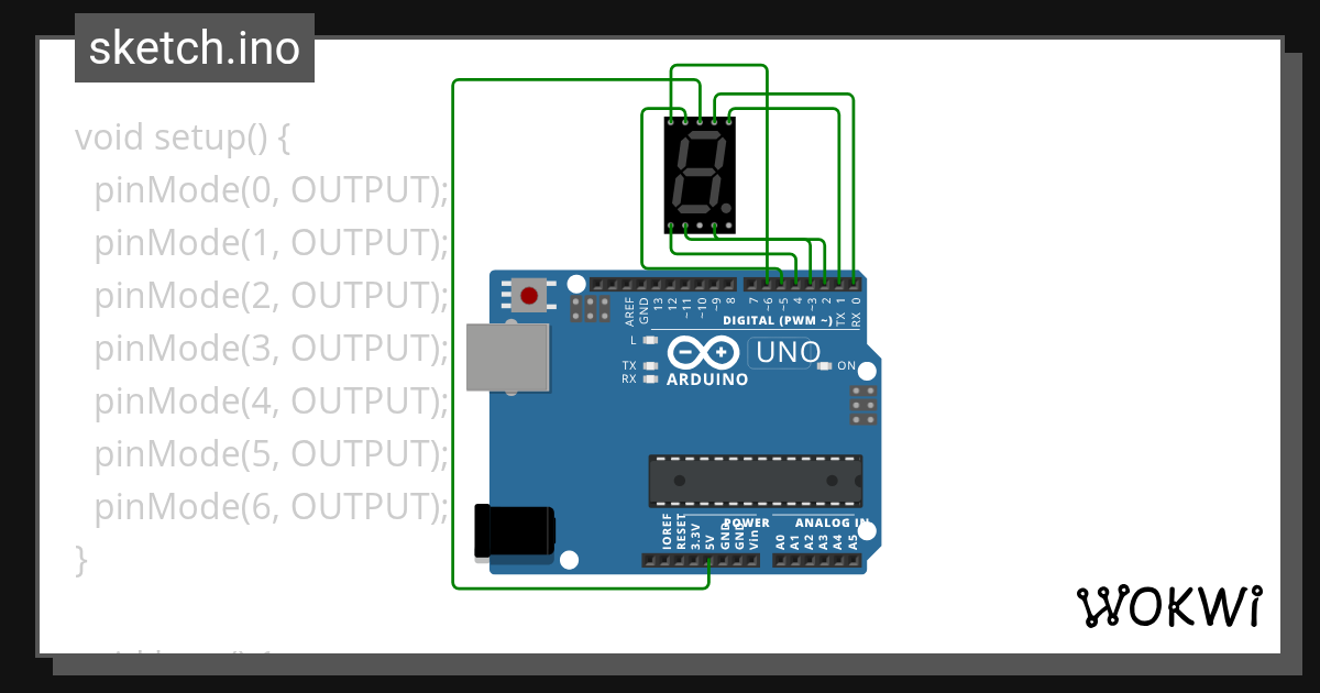 7 Seg Anode - Wokwi ESP32, STM32, Arduino Simulator