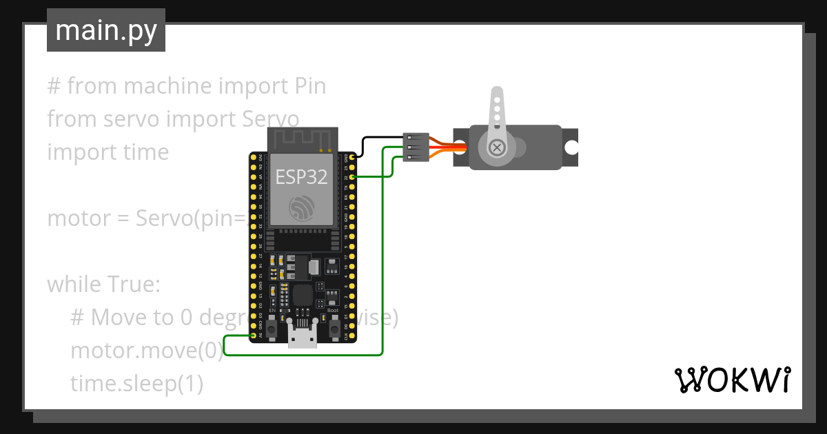 servo motor python Copy - Wokwi ESP32, STM32, Arduino Simulator