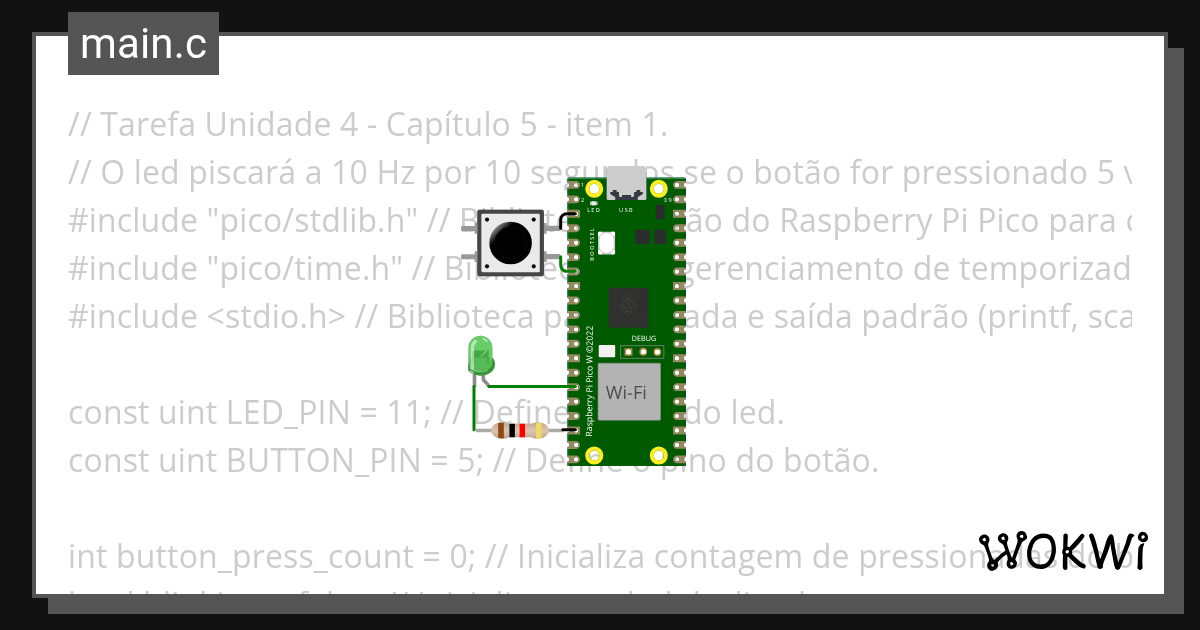 Tarefa U4C5-1 - Wokwi ESP32, STM32, Arduino Simulator