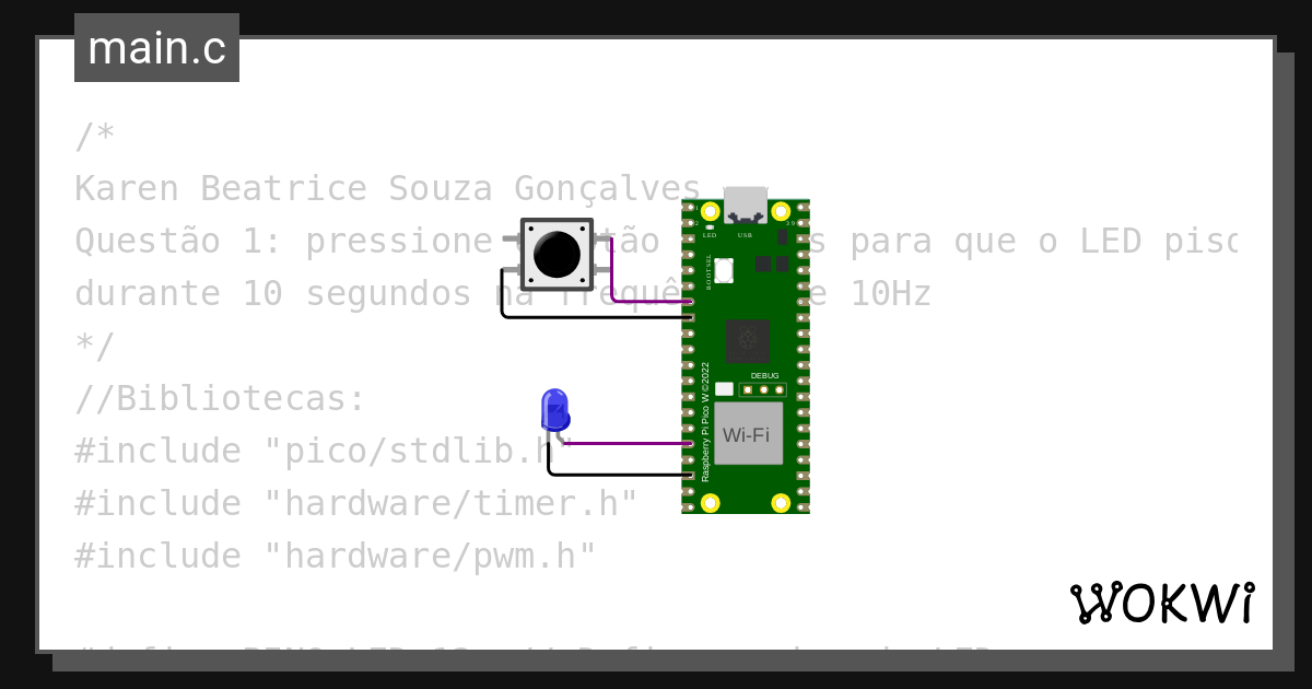 Tarefa 1 Karen Wokwi Esp32 Stm32 Arduino Simulator