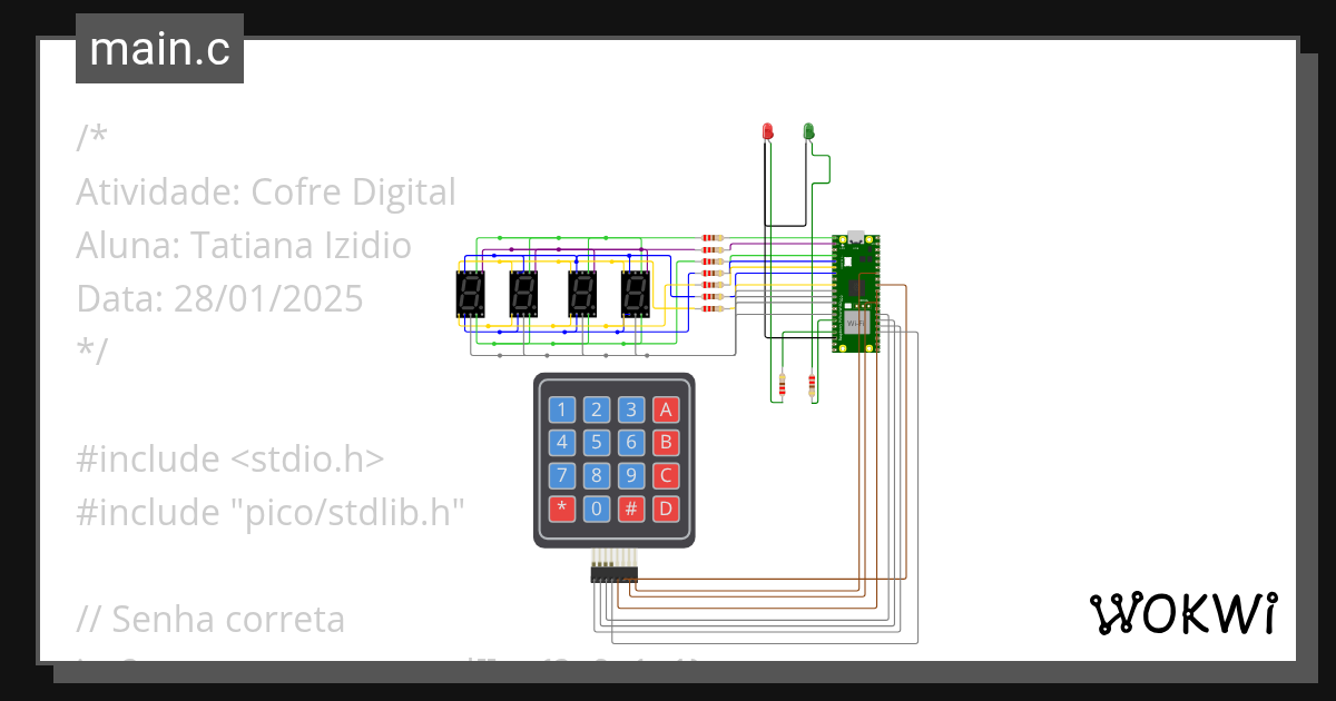 COFRE DIGITAL - Wokwi ESP32, STM32, Arduino Simulator