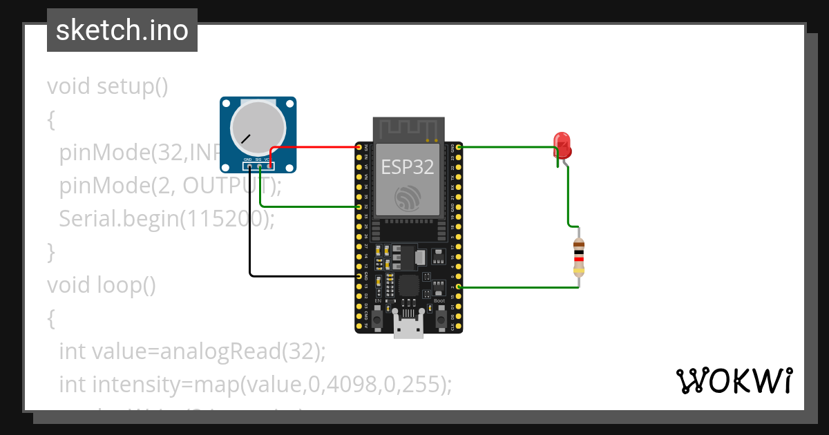 Interfacing Potentiometer With Esp32 Wokwi Esp32 Stm32 Arduino