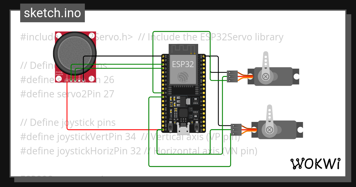 JOYSTICK SERVOMETER shiksha - Wokwi ESP32, STM32, Arduino Simulator