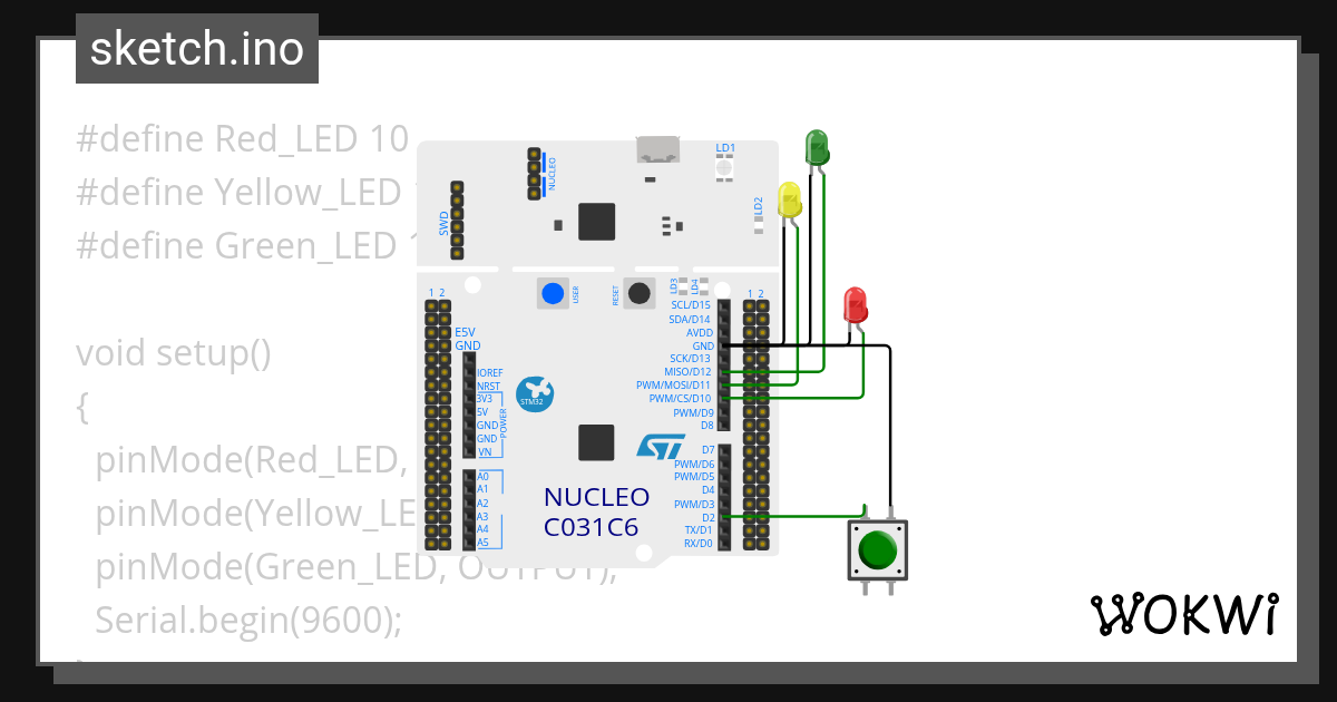 Traffic Light Copy Wokwi Esp32 Stm32 Arduino Simulator 