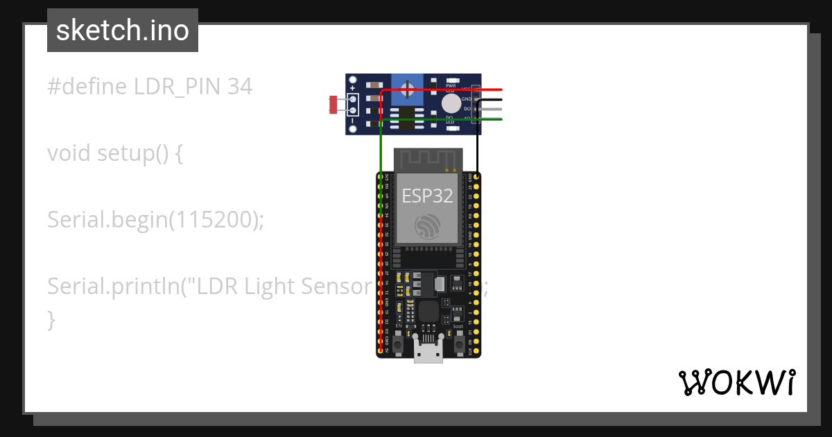 Ldr Esp32 Wokwi Esp32 Stm32 Arduino Simulator