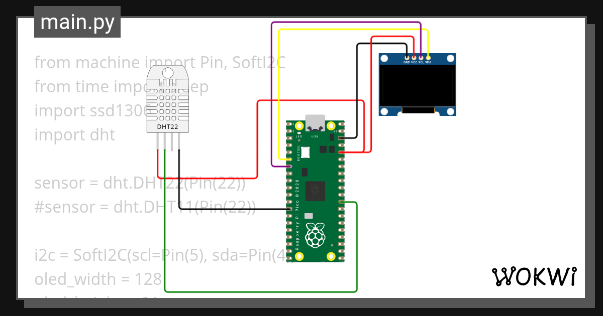 oled_dht_pico - Wokwi ESP32, STM32, Arduino Simulator