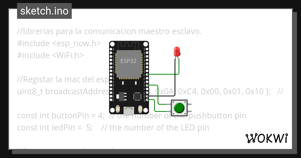 Prueba V1 Espnow Sender Wokwi Esp32 Stm32 Arduino Simulator 2311