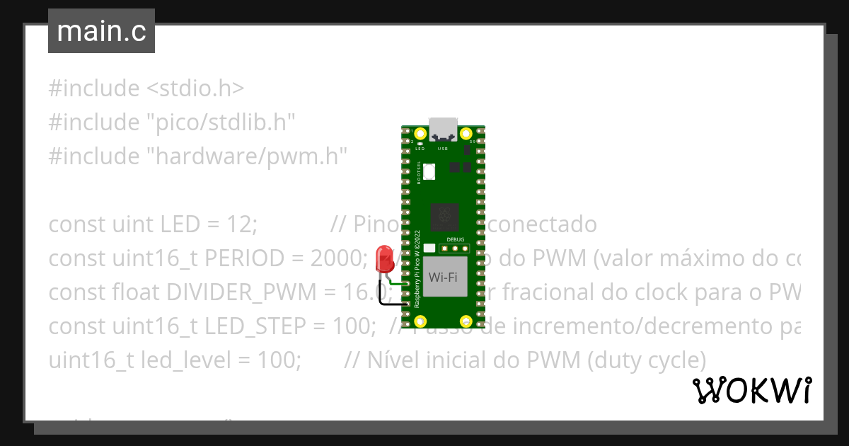 BitDogLab_PWM_LED - Wokwi ESP32, STM32, Arduino Simulator