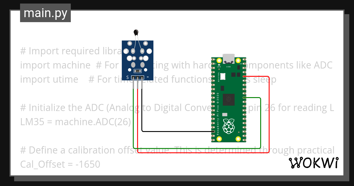 LM35 - Wokwi ESP32, STM32, Arduino Simulator