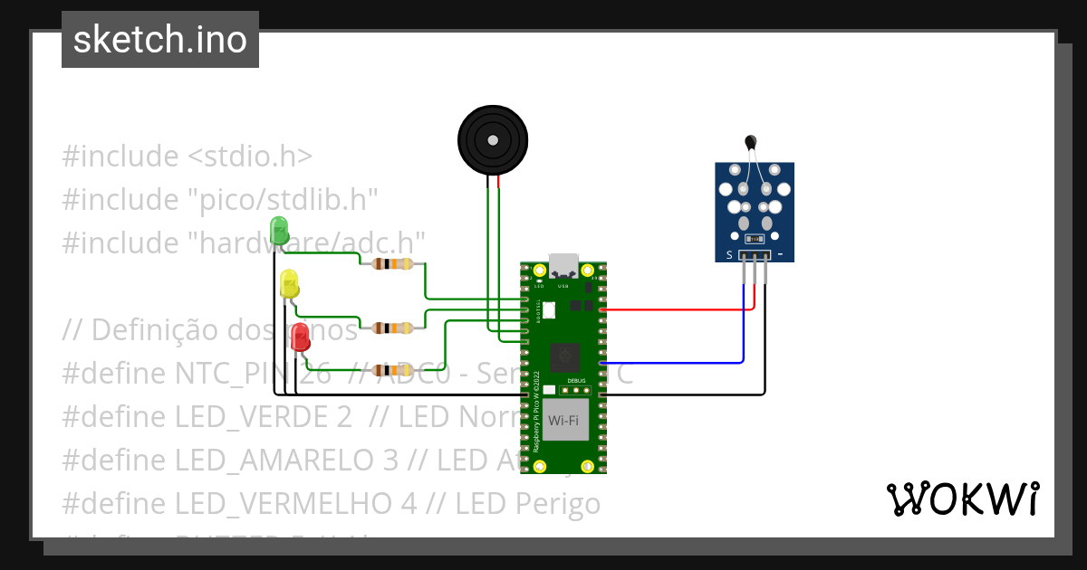 temperature control NTC - Wokwi ESP32, STM32, Arduino Simulator