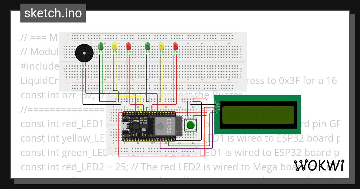 Module 6 Project - Michelle Lopera - Wokwi ESP32, STM32, Arduino Simulator