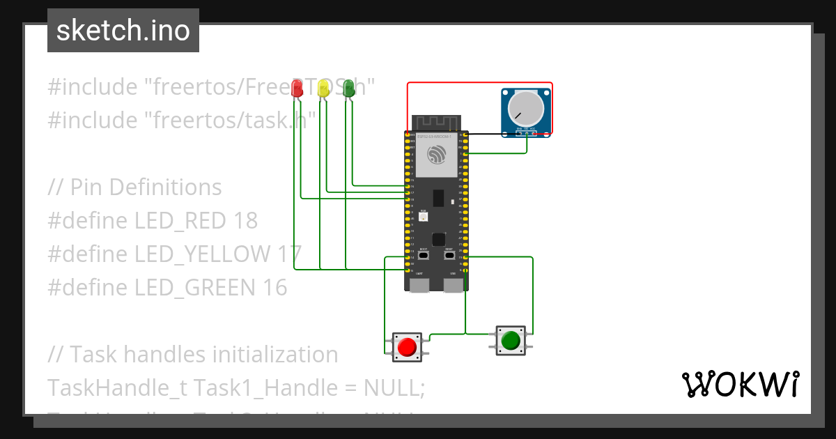 Week 7 - FreeRTOS Sample Code - Wokwi ESP32, STM32, Arduino Simulator