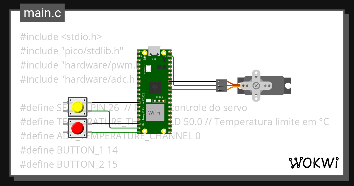 Teste Servo Motor - Wokwi ESP32, STM32, Arduino Simulator