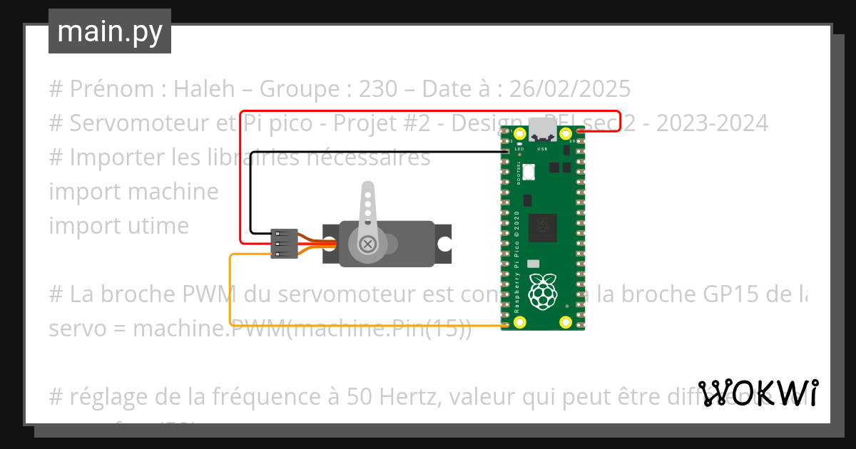 Servomoteur Et Pi Pico Projet 2 Wokwi Esp32 Stm32 Arduino Simulator 