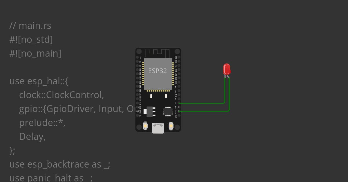Rust on Wokwi - Online ESP32, STM32, Arduino Simulator
