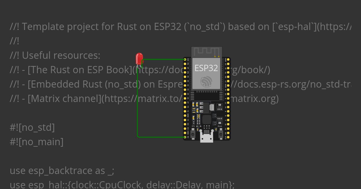 Rust on Wokwi - Online ESP32, STM32, Arduino Simulator
